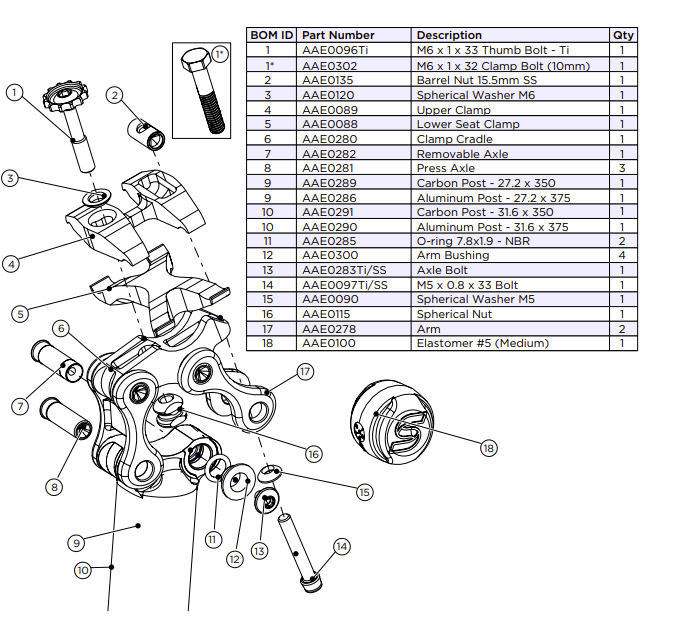 Cane Creek eeSilk 1.0 & 2.0 Spare Parts and Elastomers – Cycle Inn